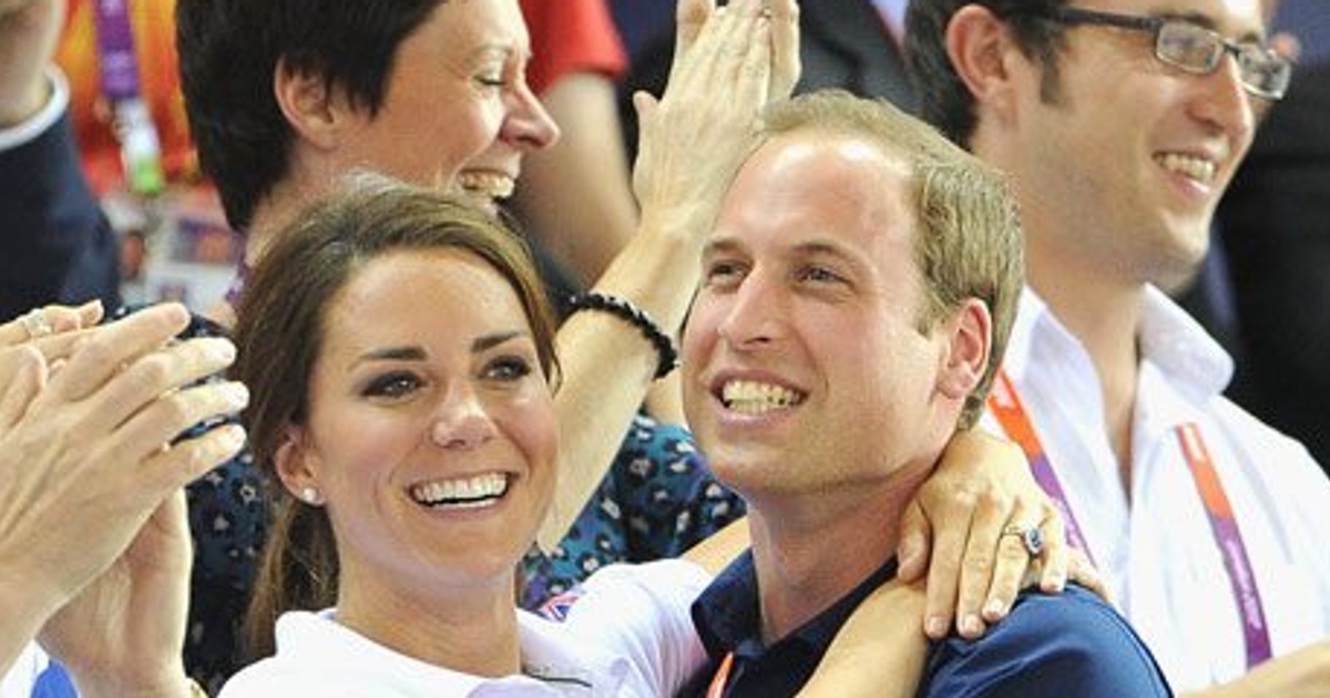 Olympic OMG! Kate and Will hug it out in matching Team GB polos ...