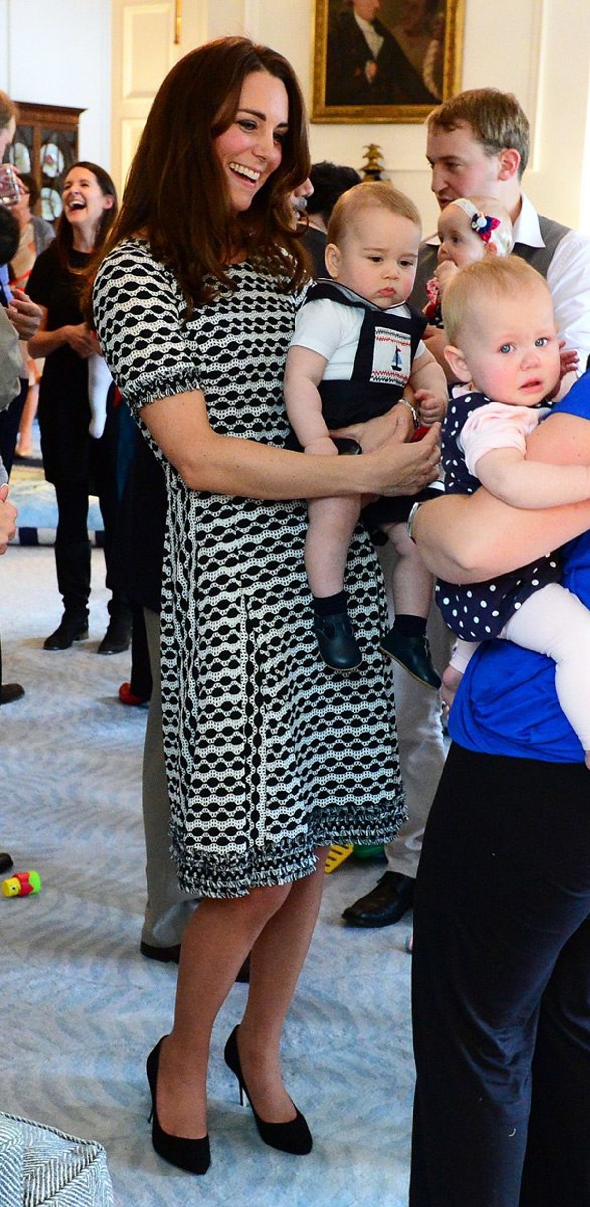 Kate Middleton wears Tory Burch while joining Prince George on a ...