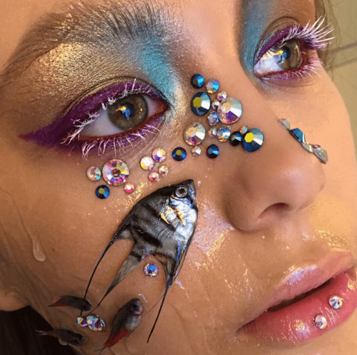 Makeup artist Elya Bulochka has been accessorizing with dead fish and ...
