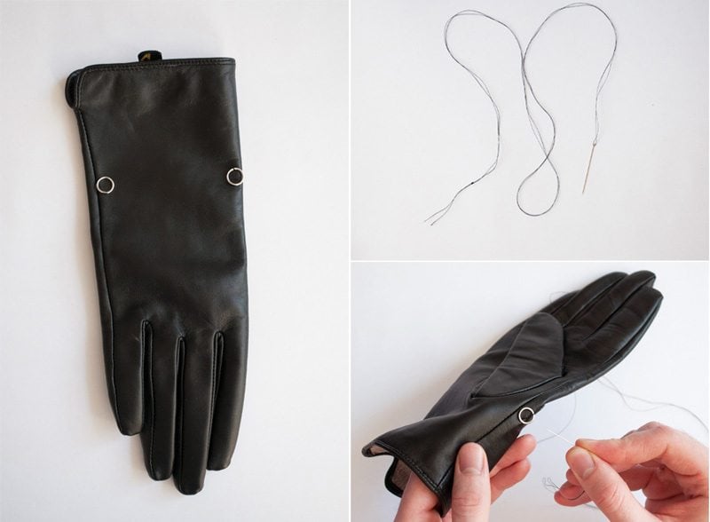 An easy chain-embellished glove DIY inspired by Versace's "Vunk ...