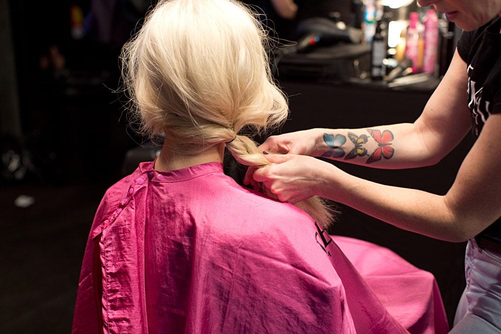 Joe Fresh backstage beauty: Flushed cheeks, frosted eyelids and messy ...